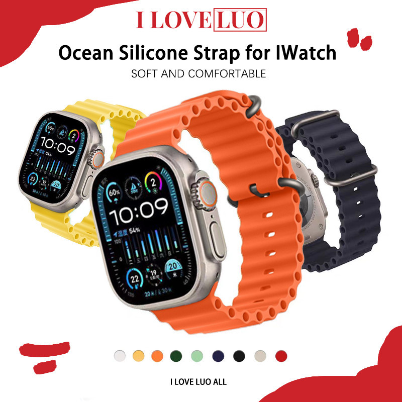 Ocean Silicone Strap Band for Smart Watch Ultra/Ultra 3 2 SE 3 2 series ...