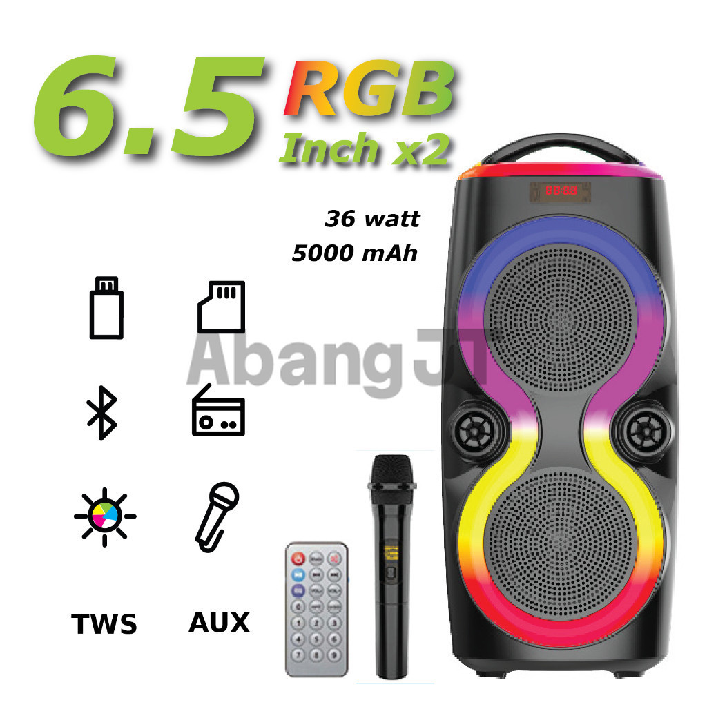 Sing-E ZQS6236 Super Bass Bluetooth Speaker Built-in 5000 mAh Battery Karaoke Speaker with ...
