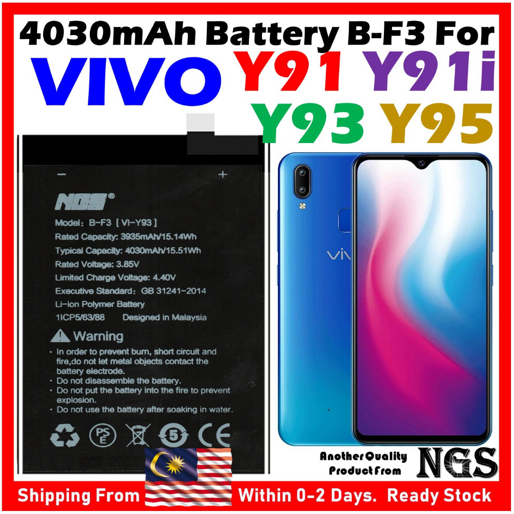ORlGINAL NGS 4030mAh Battery B-F3 Fit For VIVO Y91 / VIVO Y91i / VIVO ...
