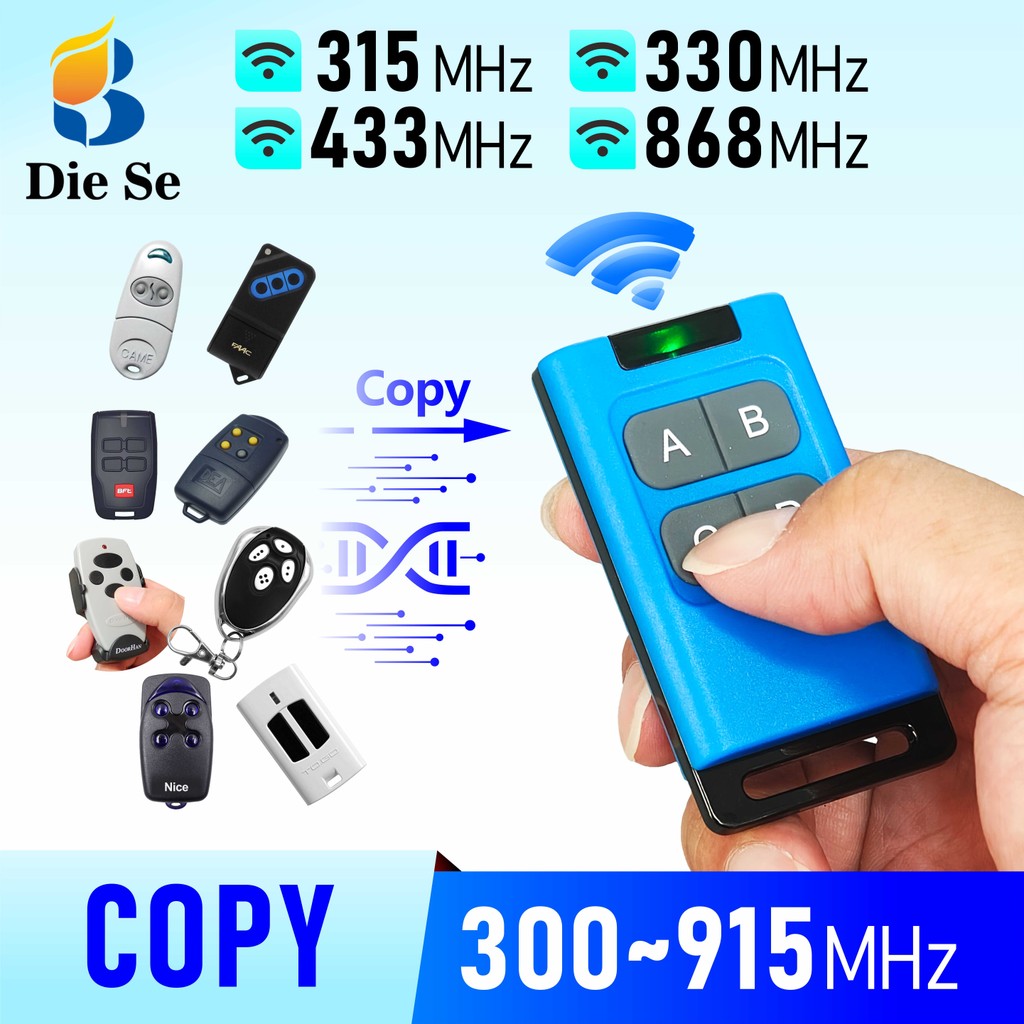 8-Channel Universal Clone Remote Control , Multi-Frequency Support 315/330/433/868MHz (300 ...