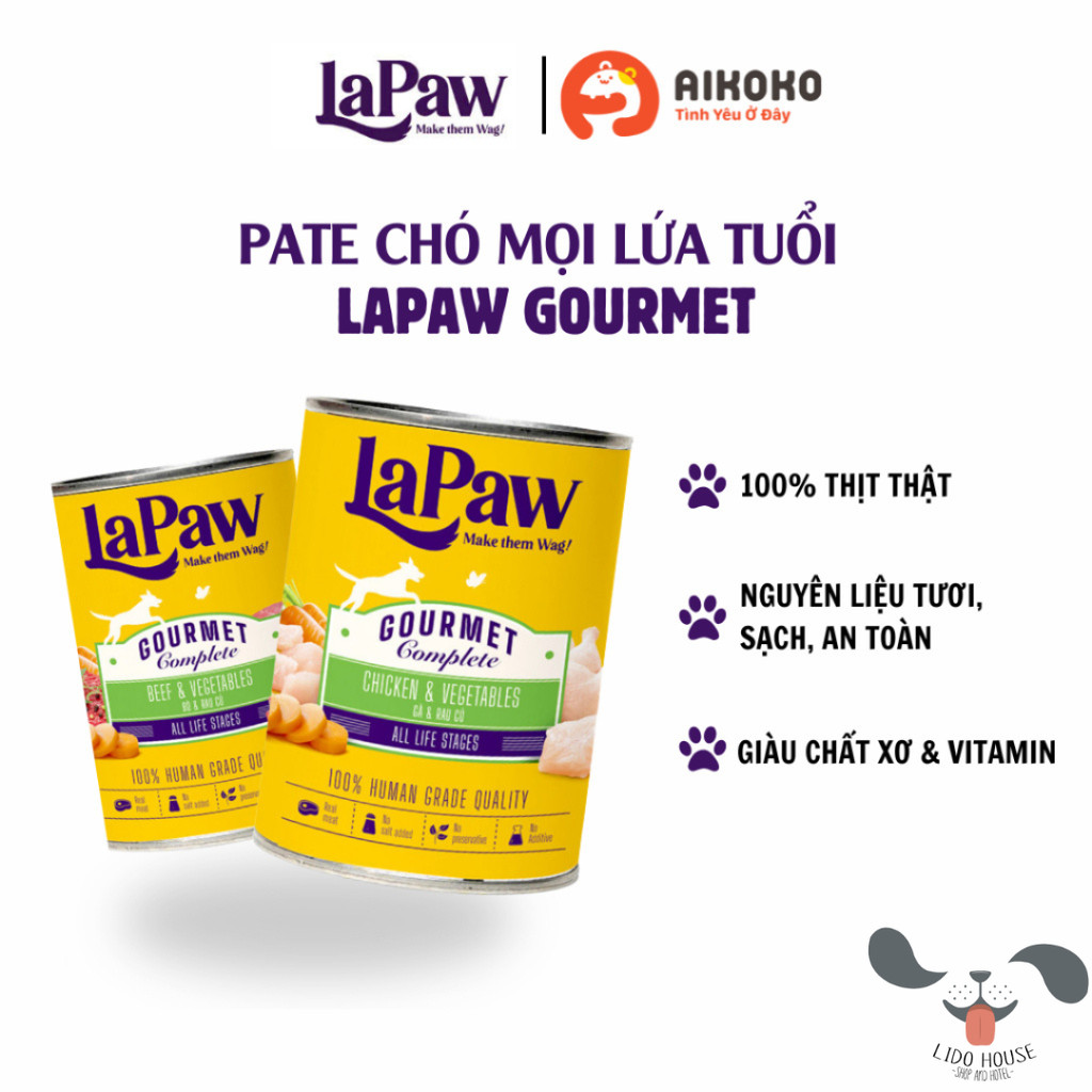 LAPAW Gourmet premium Pate can 375g for Dogs of all ages – Lido House ...