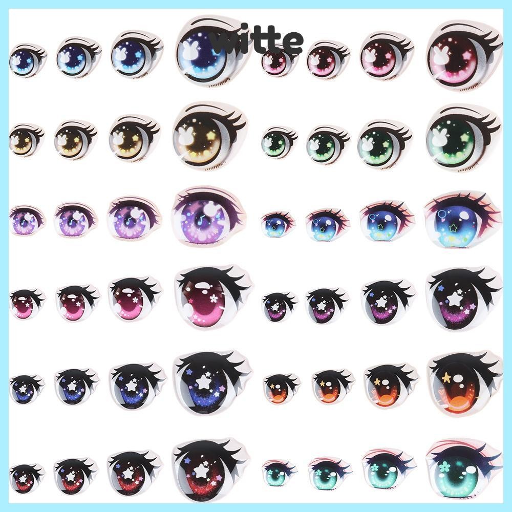 WITTE 5 Pair Cartoon Eyes Stickers 8mm/10mm/12mm/15mm Glass crystal ...