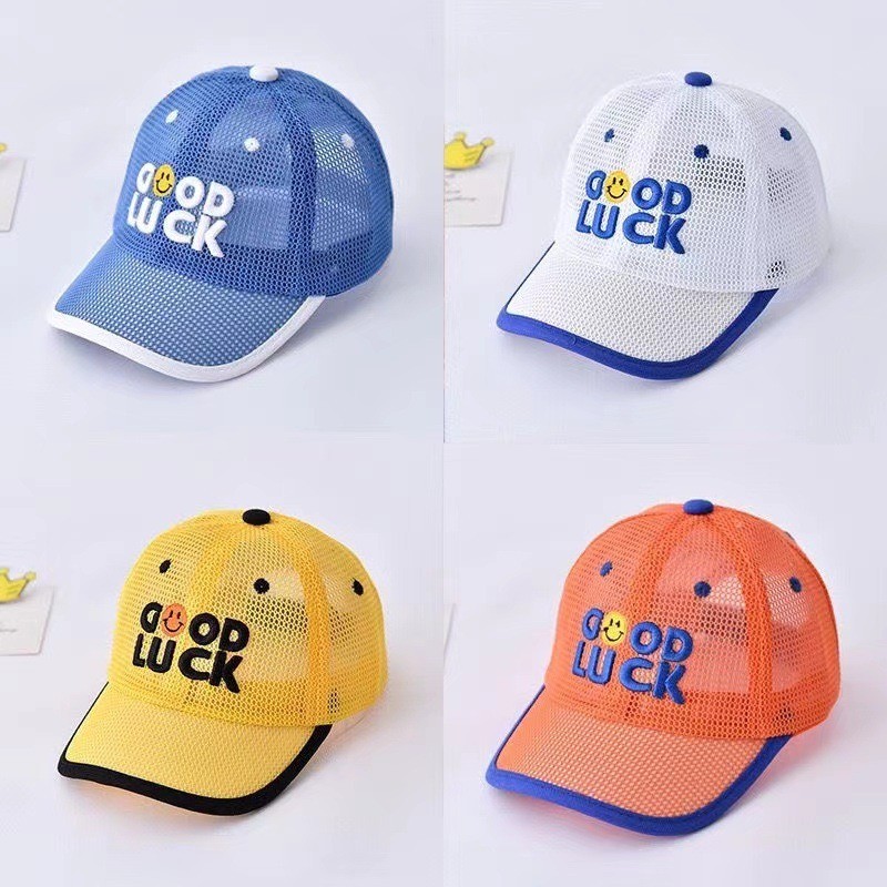Good Luck Children Baseball Cap 2-10 Years Old Large Brim Kids Sun Hat ...