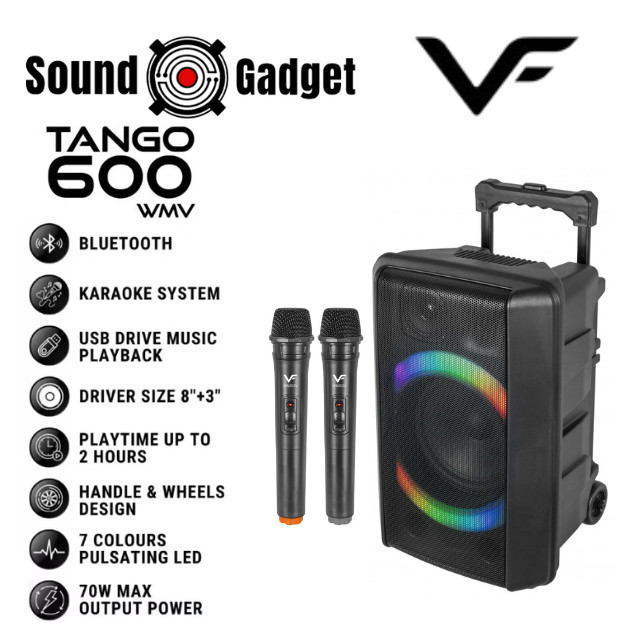 Portable Trolley Bluetooth Speaker Karaoke Set - Tango 600 WMV | Shopee ...