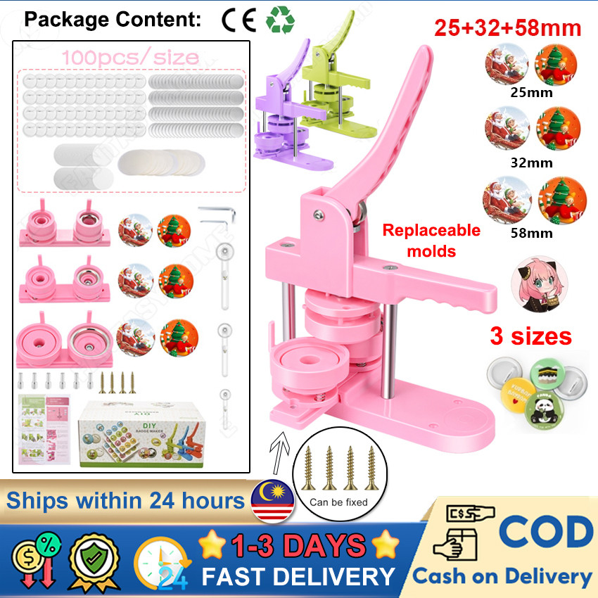 Local Delivery Button Badge Maker Machine, Different Size Mold ,25/32 ...