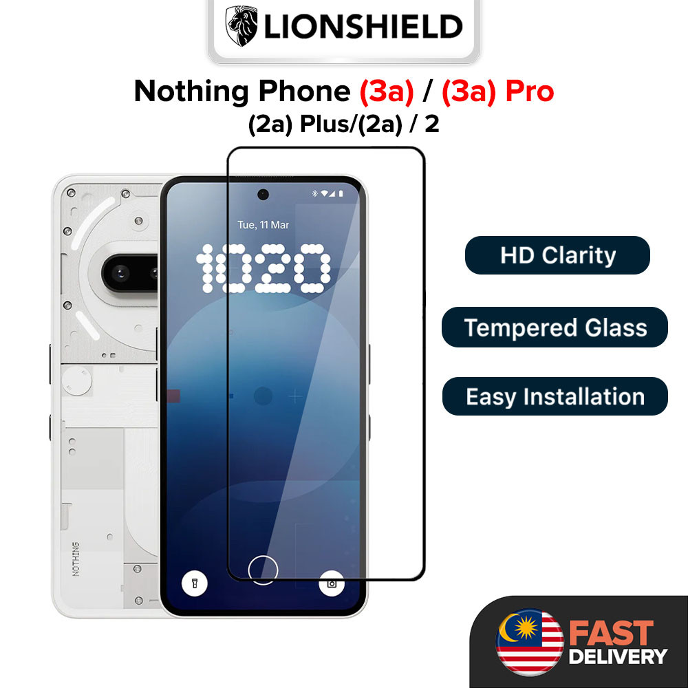(MY) LionShield Nothing Phone (3a) / (3a) Pro /(2a) Plus /(2a)/2 Tempered Glass Screen Protector ...
