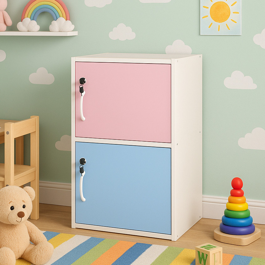 Furniture Direct CODEY 2 Door Storage Box With Lock / Almari Berkunci ...