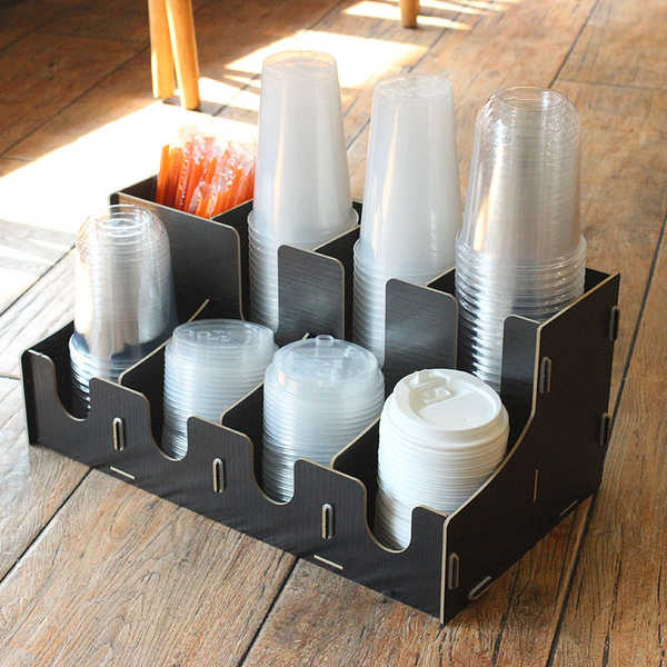 Desktop display rack tempat letak cawan plastik Pemegang cawan kertas ...