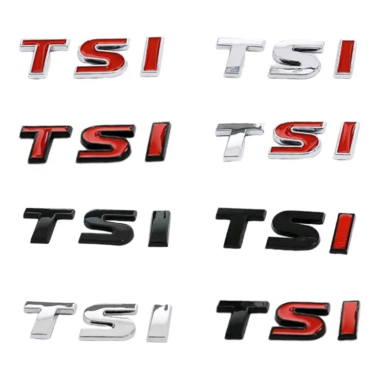 3D ABS Letter TSI Logo Sticker Rear Trunk Decals Car Body Badge For ...