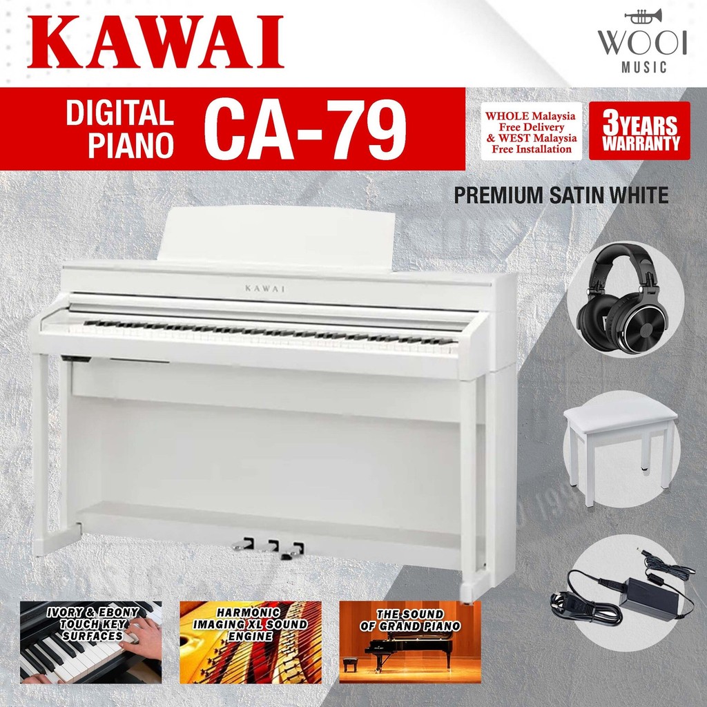Kawai CA79 Digital Piano 88 Keys - White Satin | Shopee Malaysia