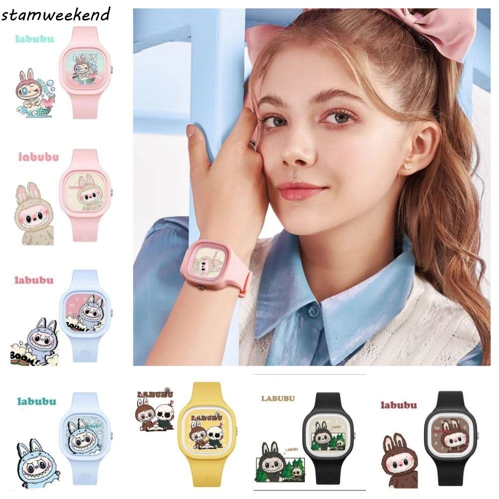 STAMWEEKEND Labubu Wrist Watch, Square Cartoon Zimomo Quartz Watch ...