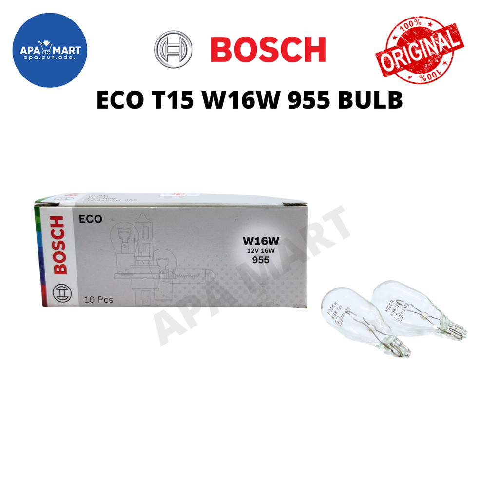 BOSCH Eco T15 W16W 12V 16W 955 W2,1x9,5d Bulb Yellow Brake Light Bulb ...