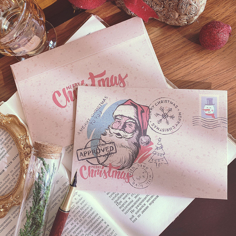 Retro Cowhide Christmas Greeting Card Christmas Gift Card Cute Cartoon ...