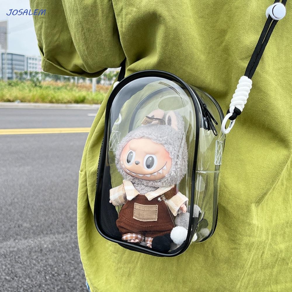 JOSALEM Labubu Clear Outdoor Doll Bag, Labubu V2 Doll with Keychain ...