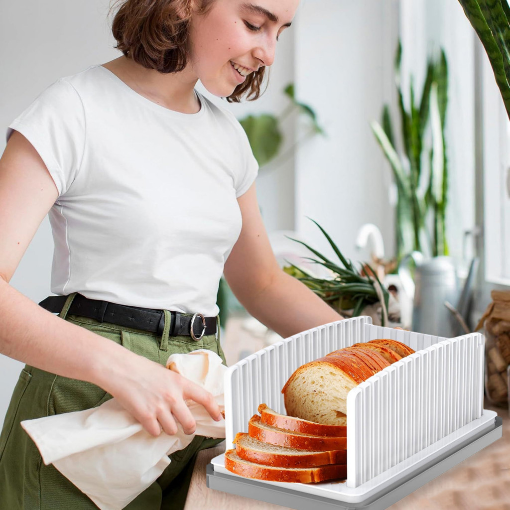 /LO/ Bread Slicer with Crumb Catcher Bread Slicing Tool for Bread Loaf ...