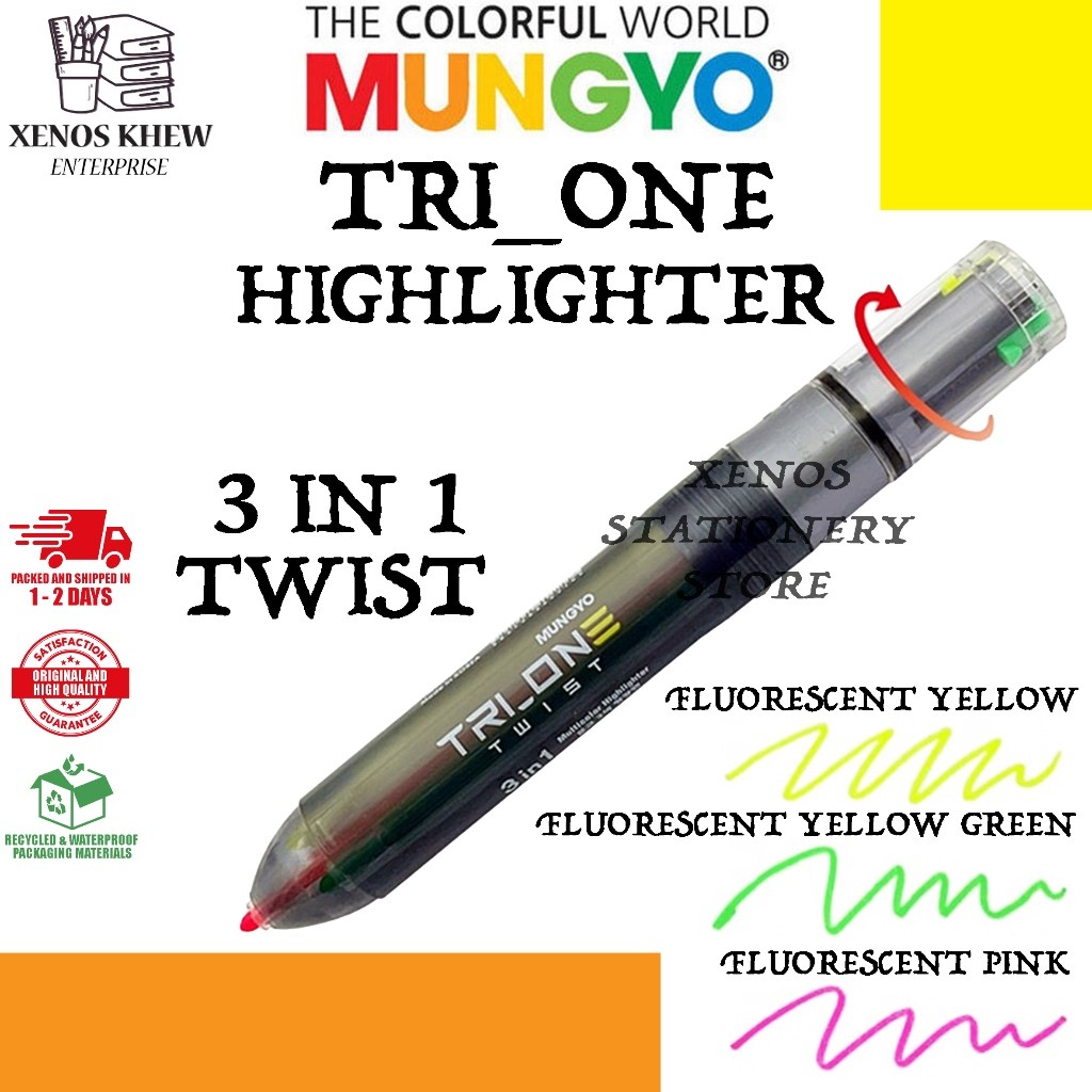 MUNGYO TRI-ONE 3 IN 1 HIGHLIGHTER (100% ORIGINAL / READY STOCK ...