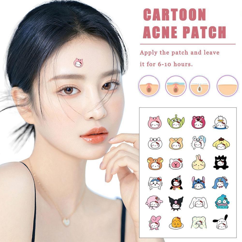 Cartoon Acne Sticker Colorful Hydrocolloid Acne Patches Facial Care ...