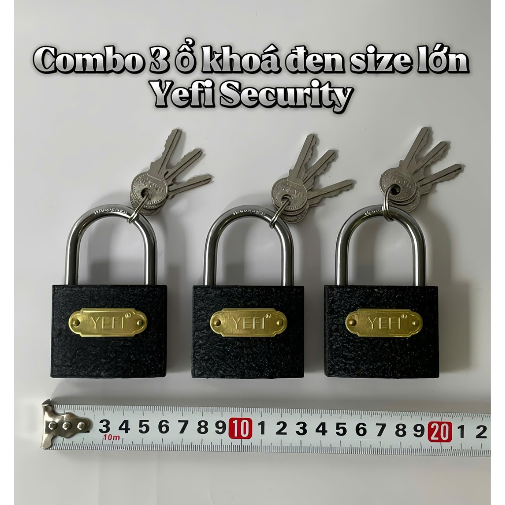 Combo of 3 YEFI Security anti-theft locks, large size 63mm, house lock ...