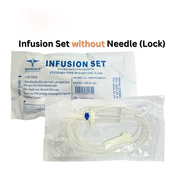HOSPITECH Sterile IV Infusion Set without Needle (Luer Lock) 1 Unit ...