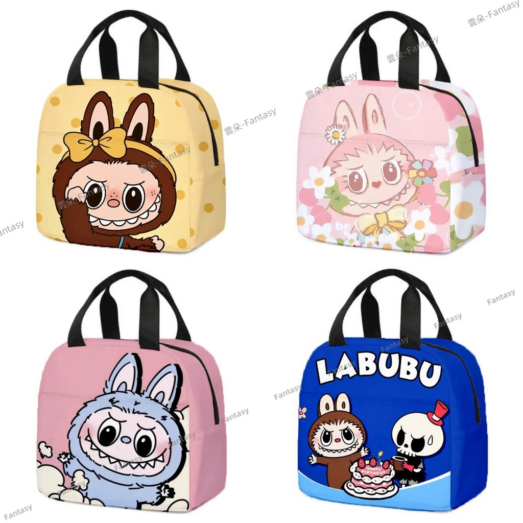 Labubu Lunch Bag Cartoon Tote Bag labubu Student Lunch Bag Aluminum ...