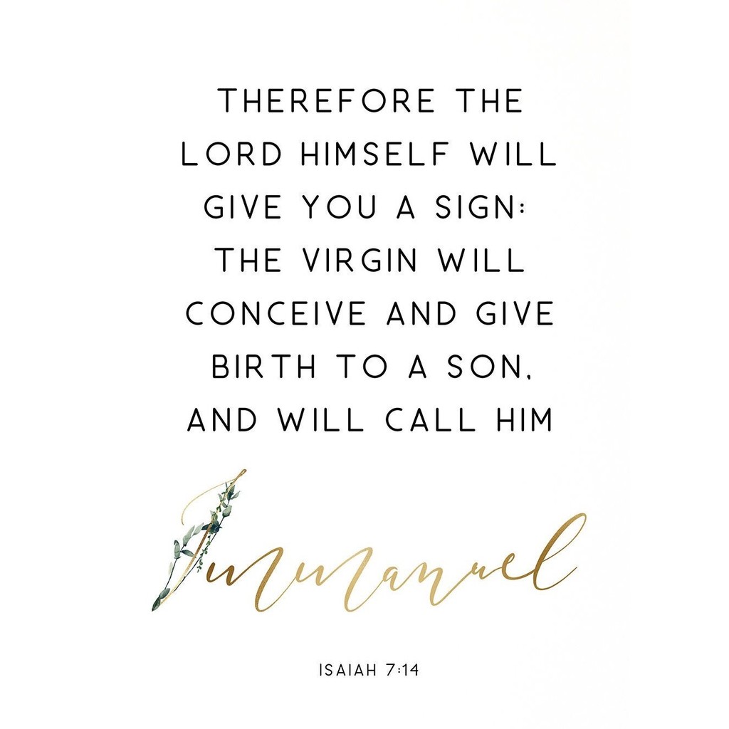 Isaiah 7:14 Bible Verse Wall Art Printable Christmas Christian Wall Art ...