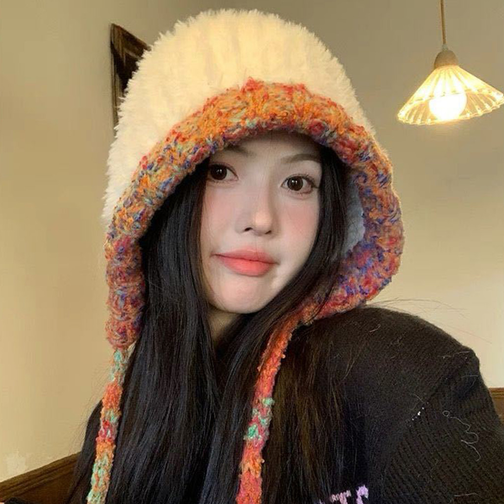 [ready stock]1PC Beanie Hat - Colorful Plush Knitted Cap With ...