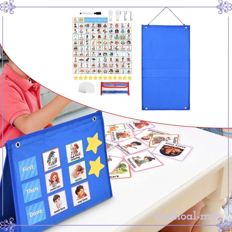 [SimhoabeMY] Kids Visual Schedule Daily Schedule Pocket Chart Routine ...