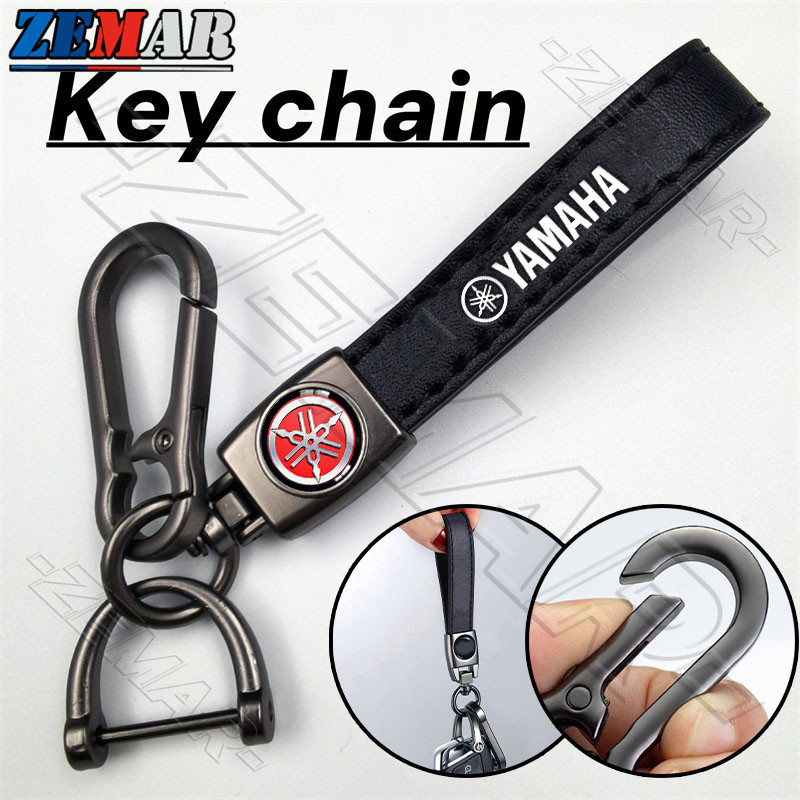 Yamaha Leather Metal Car Keychain Motorcycle Key Holder High-end ...