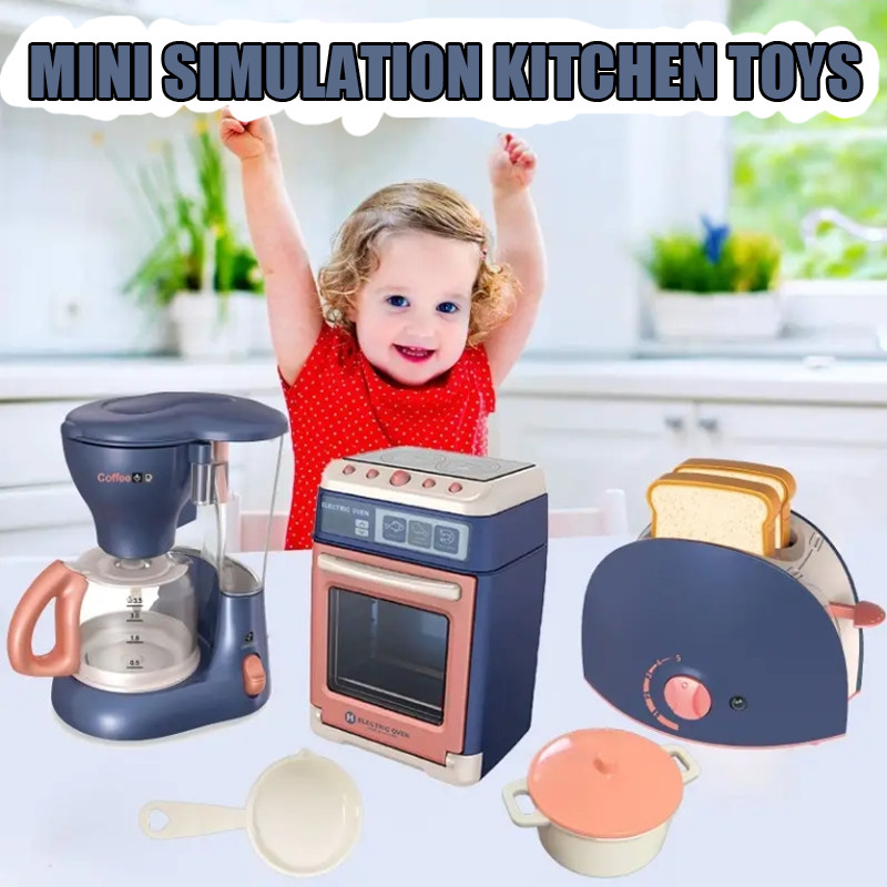 Children Role Play Kitchen Appliances Toys Food Cooking Games Mini Toy ...