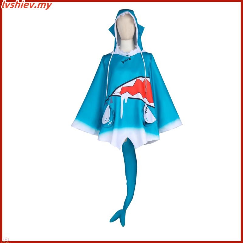 Hololive Gawr Gura Cosplay Costume ENG Shark Costume for Women Halloween Youtuber Cosplay Full ...