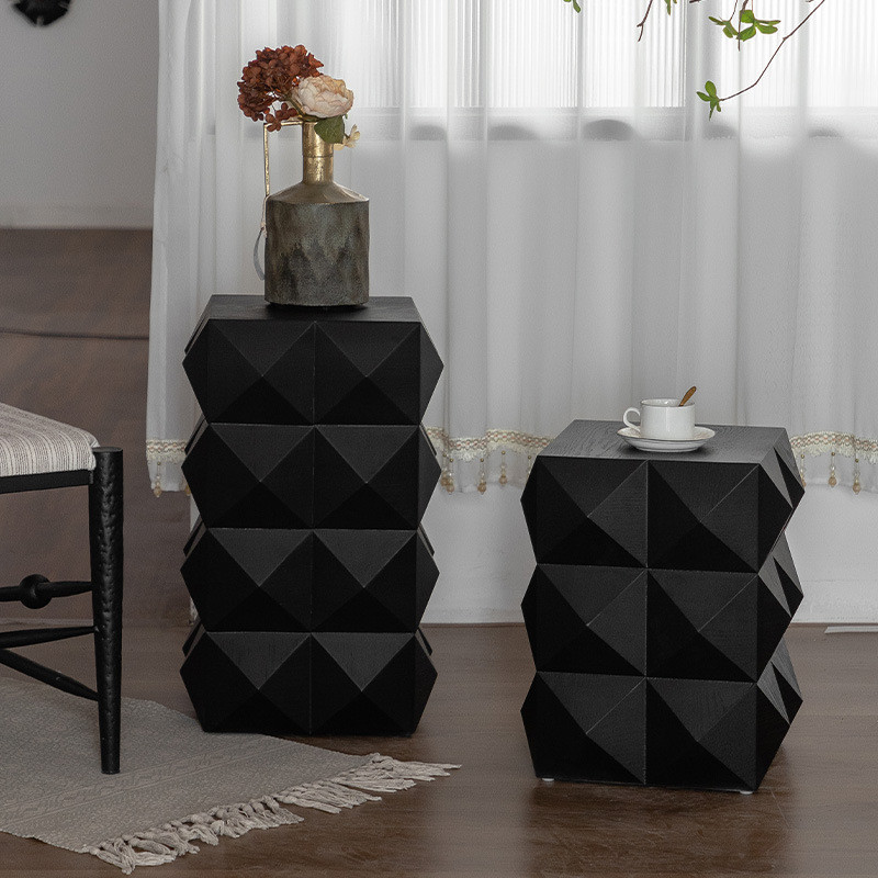 Wabi Jifeng kayu solid meja kopi B & B ruang tamu vintej retro sofa ...