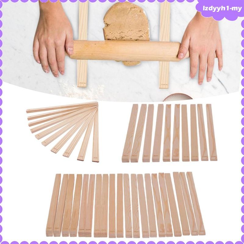 [JoyDIY] Measuring Strips Wooden Rolling Pin Guides Baking Ruler Mud ...