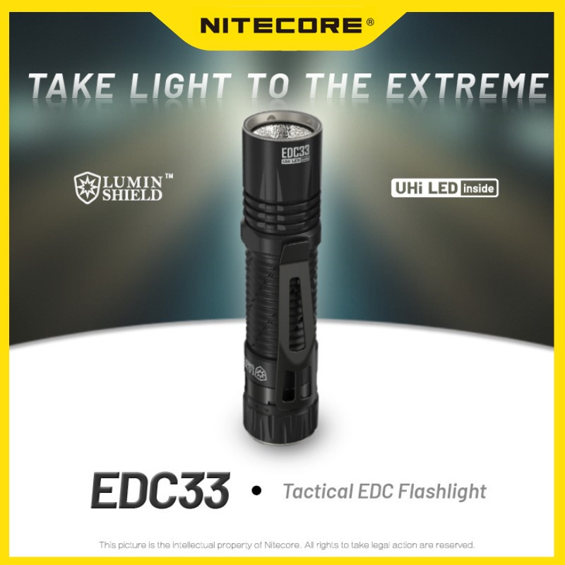 NITECORE EDC33 EDC Tactical Flashlight USB-C Rechargeable Torch Light 450 Meter UHi 20 Max,Built ...