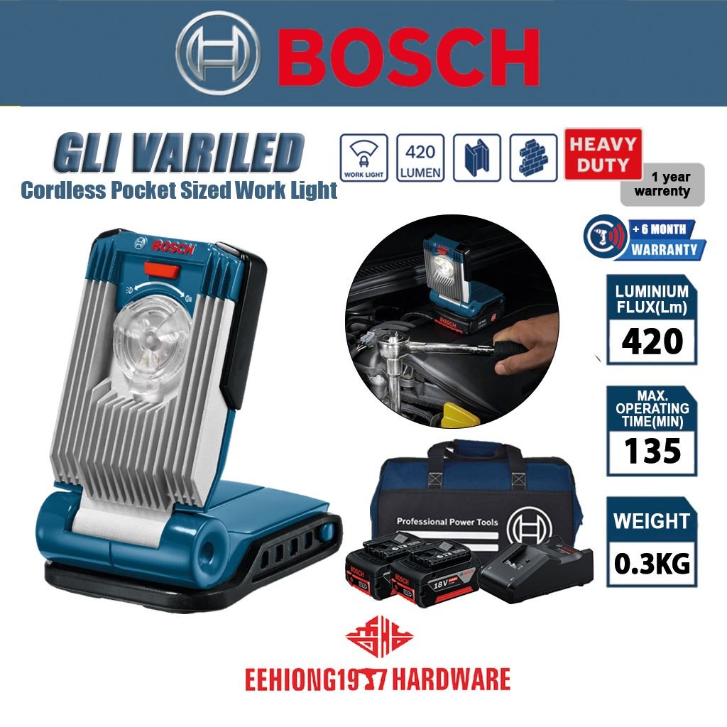 BOSCH GLI 18V-LI VariLED Professional 18V Brushless Cordless Pocket ...