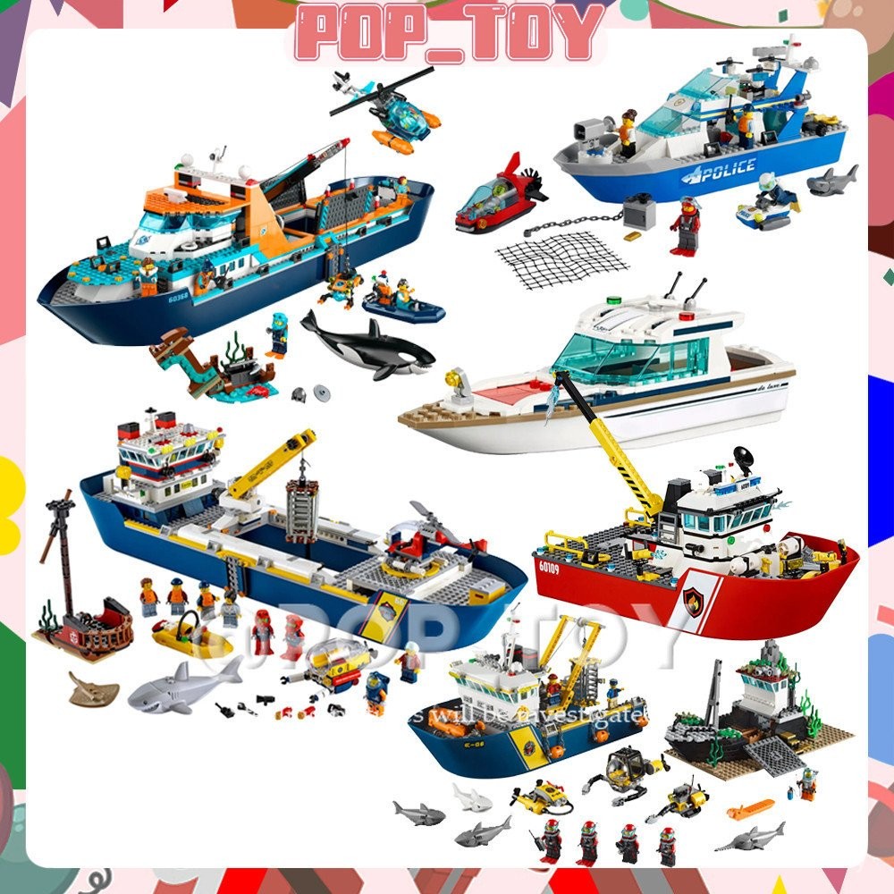 City SeriesMOC Boat Building Blocks DIY Creative Model Kids Educational ...