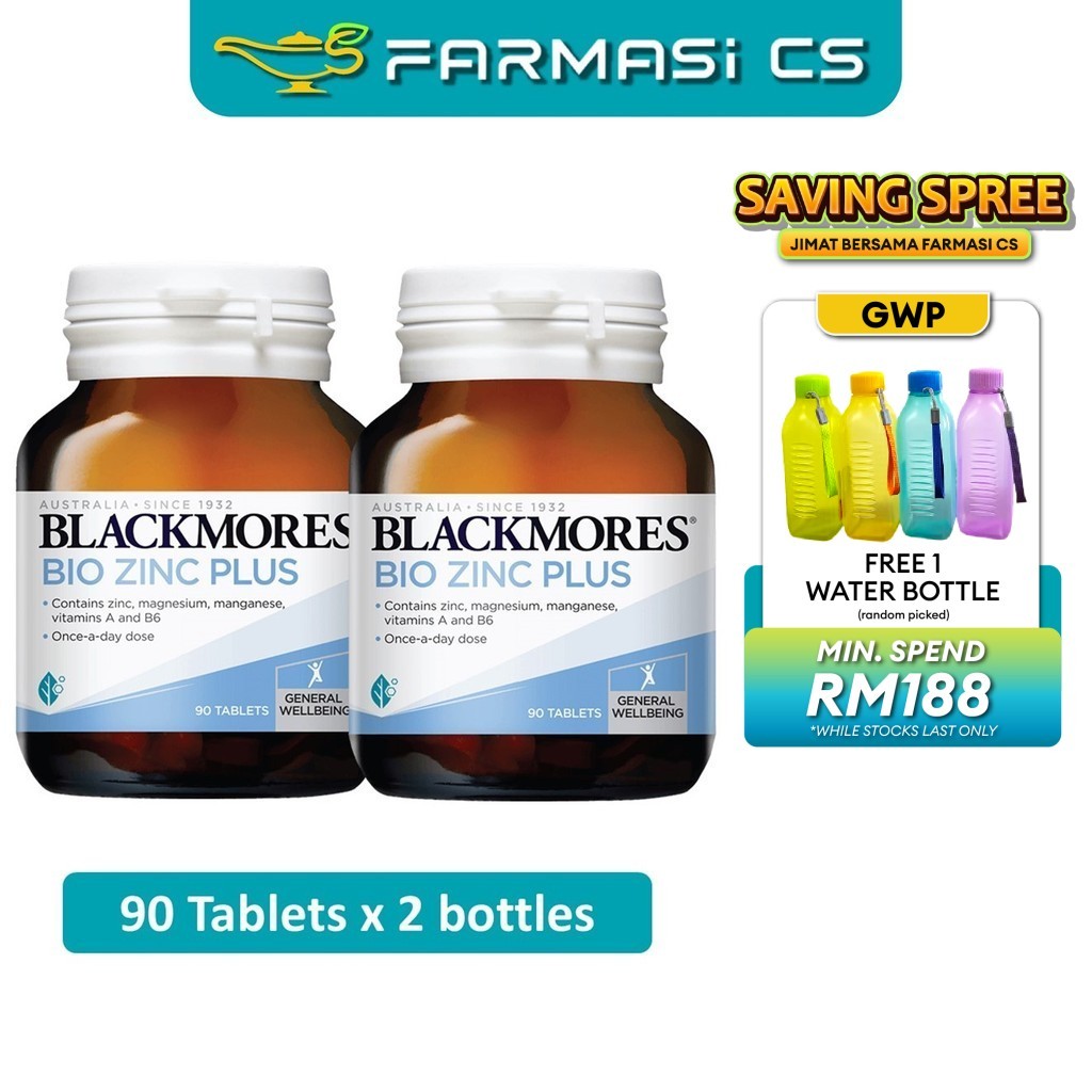 BLACKMORES Bio Zinc Plus 90 tablets x 2 bottles (TWIN) EXP:04/2026 ...