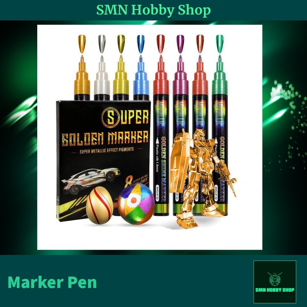 Marker Paint Color Super Metallic Effect 8 Colors 0.7mm Gunpla Model ...