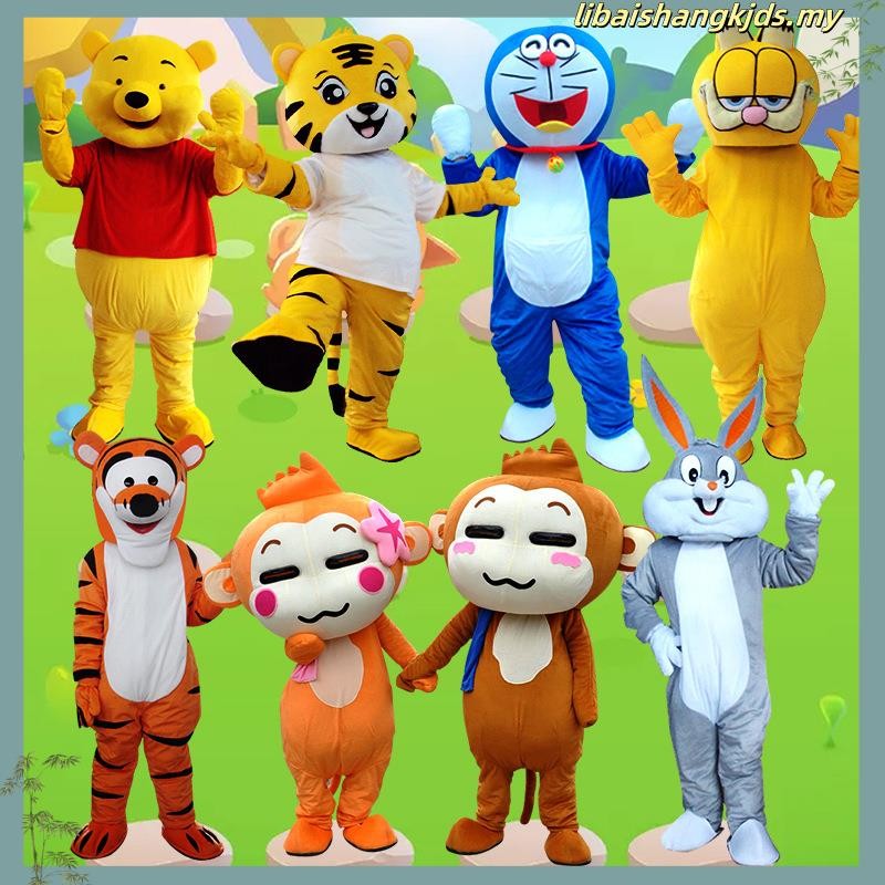 Winnie the Pooh Garfield Doraemon Mascot Cosplay Costume for Adult ...