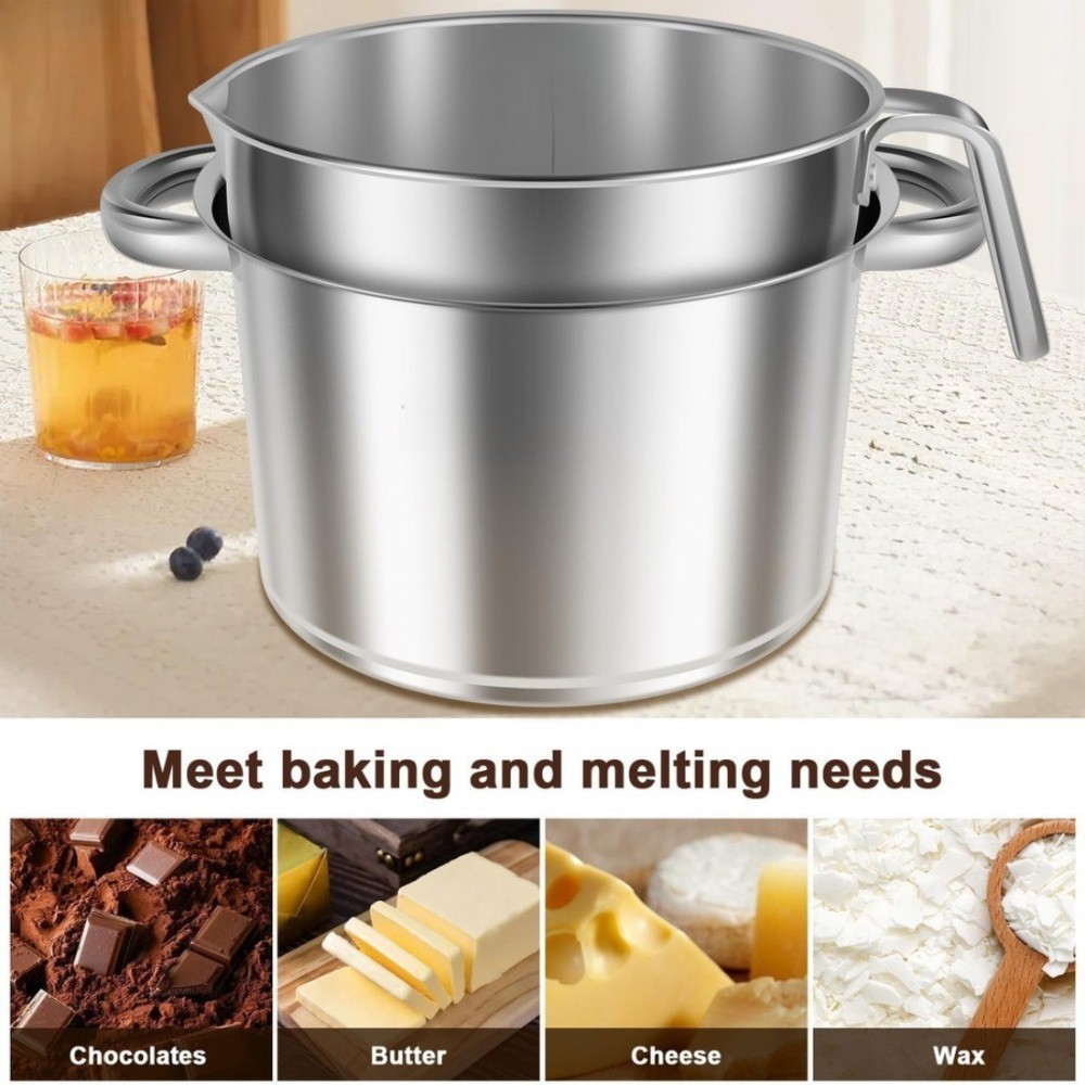 【Ready Stock】304 Stainless Steel Double Boiler Pot Set with Silicone ...