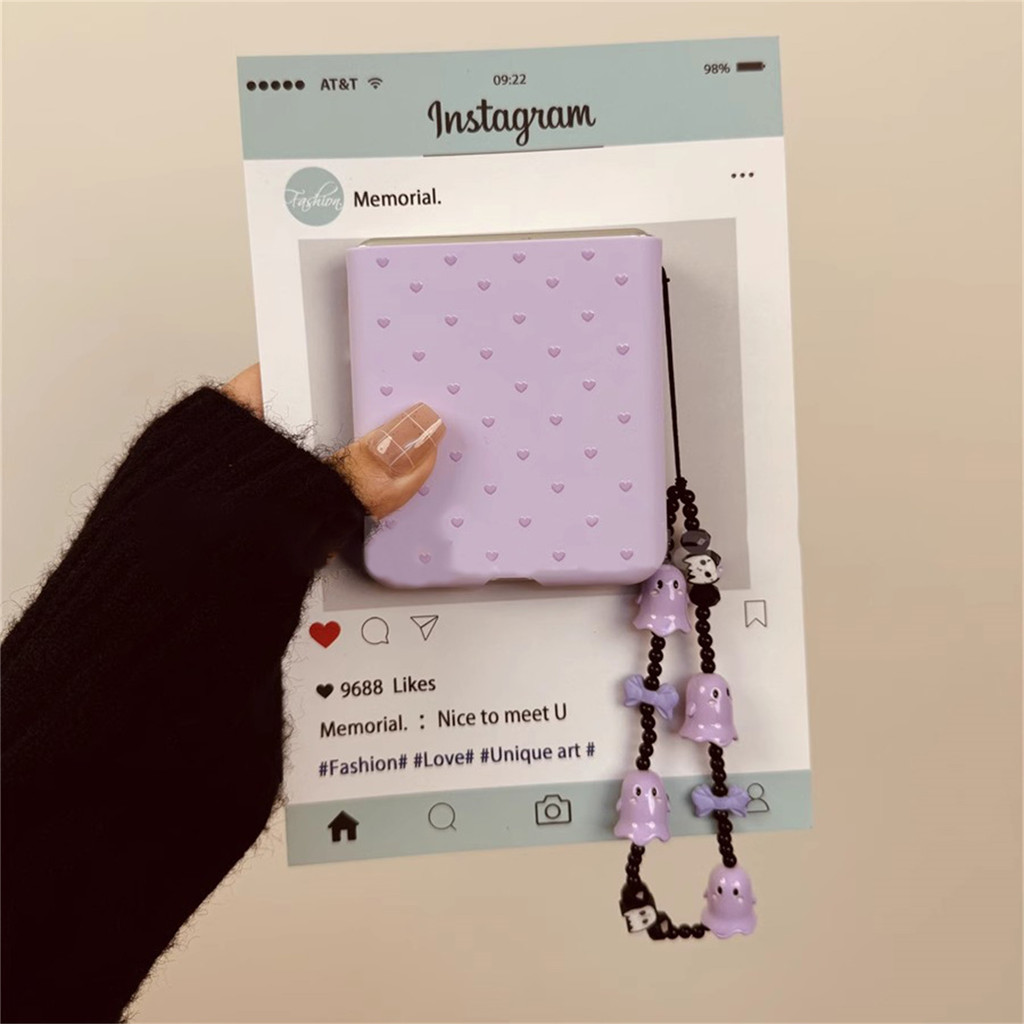 Cute Full Screen Love Heart Purple Phone Case with Purple-Monster ...