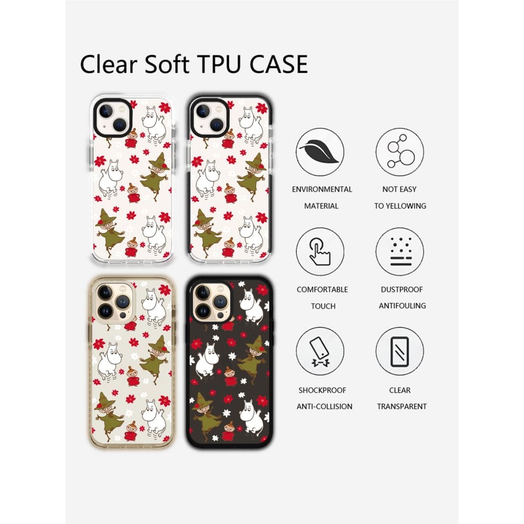 Moomin Happy time Case Simple Clear Soft TPU iPhone Case For iPhone 16 ...