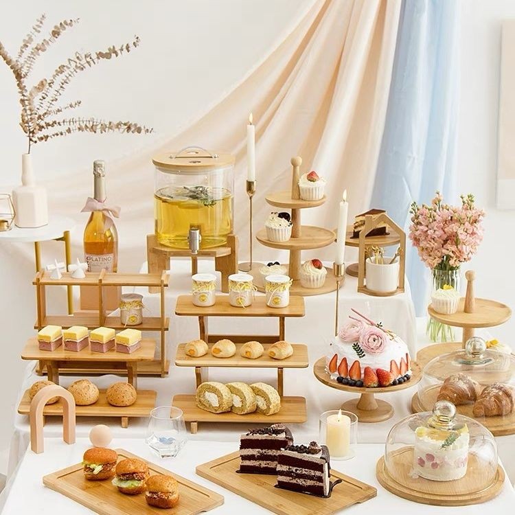 Dessert Display Stand [45% Repurchase Rate] Japanese Style Bamboo Wood ...