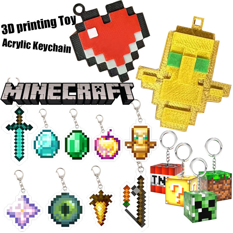 3D Printing Toys A Minecraft Movie Acrylic Totem of Undying Creeper ...