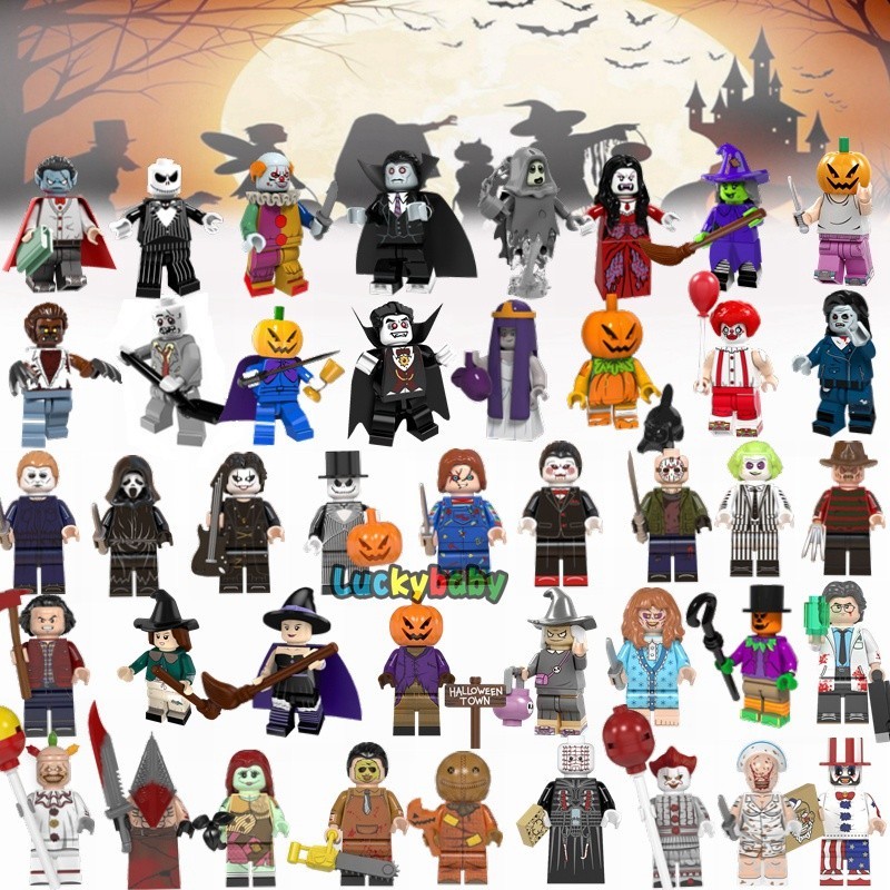 Halloween Minifigures Horror Movie Series Vampire Skull Jack Chainsaw ...