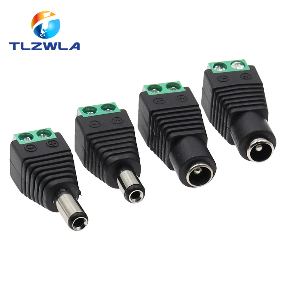 5PCS 12V 2.1 x 5.5mm DC Power Male Plug Jack Adapter Connector Plug for ...