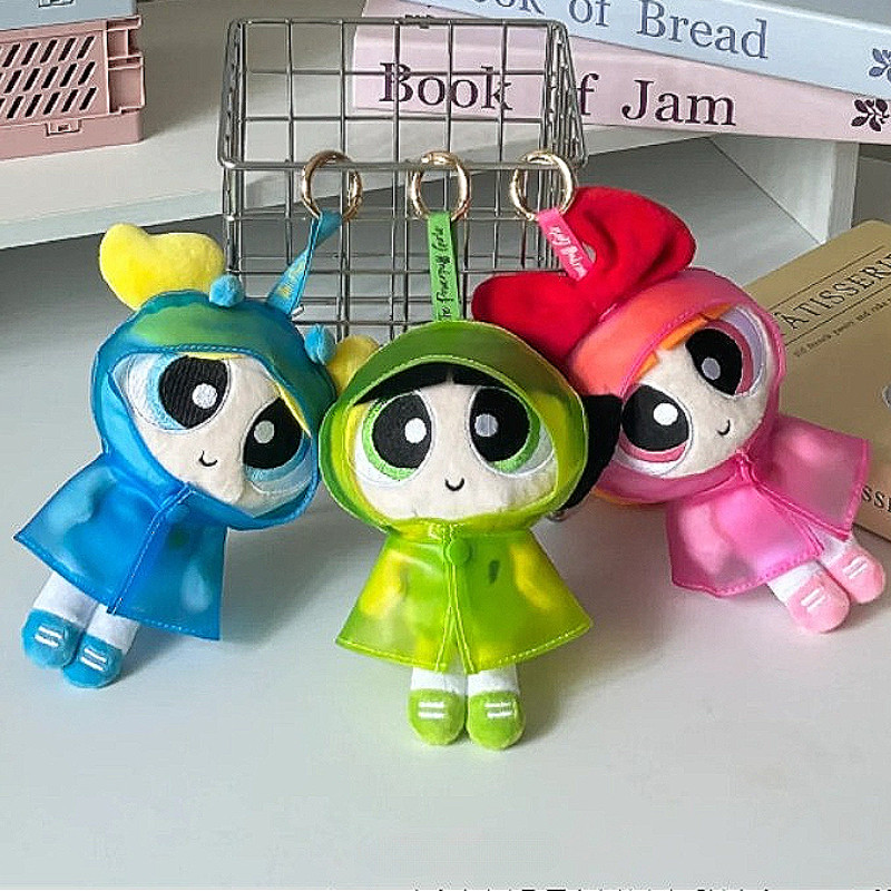 Cartoon Anime The Powerpuff Girls Raincoat Dress Up Series Plushie Doll ...
