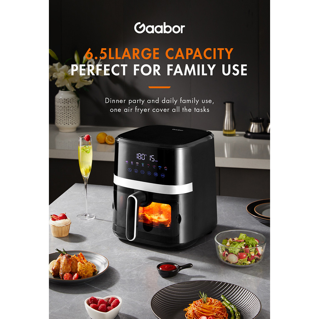 Gaabor Viewable Window Large Capacity Air Fryer 1500W 6.5L AF65T-BK01A ...