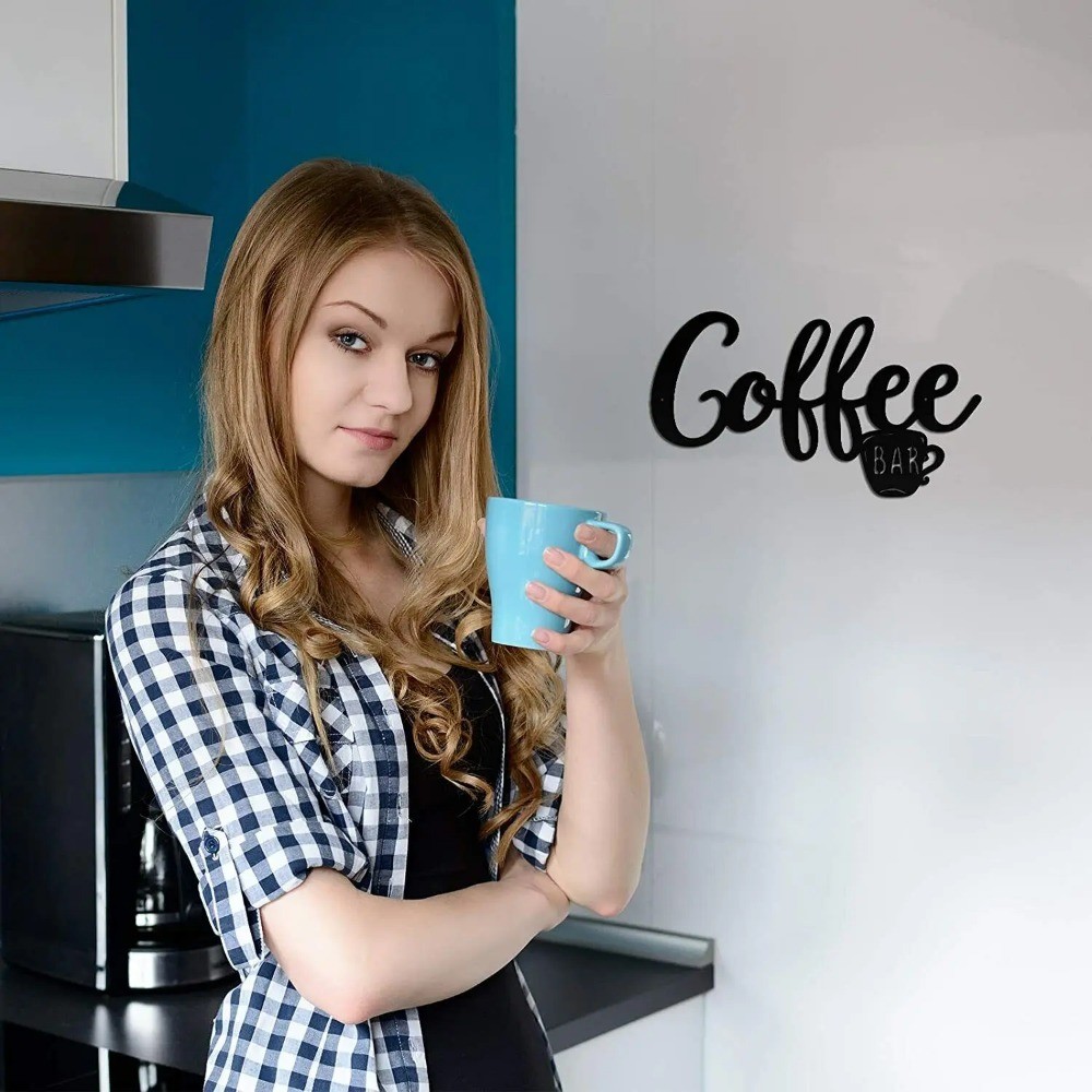 Metal Wall Sign – Coffee Bar Hanging Sign with Coffee Letter Design ...
