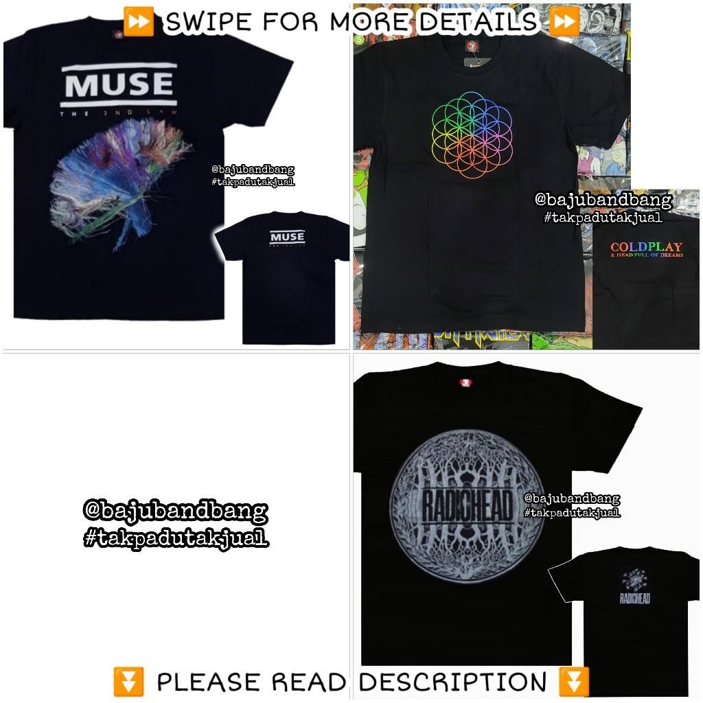 Baju Band Radiohead Muse Coldplay Band Tshirt Baju Rock Metal Punk Bass ...