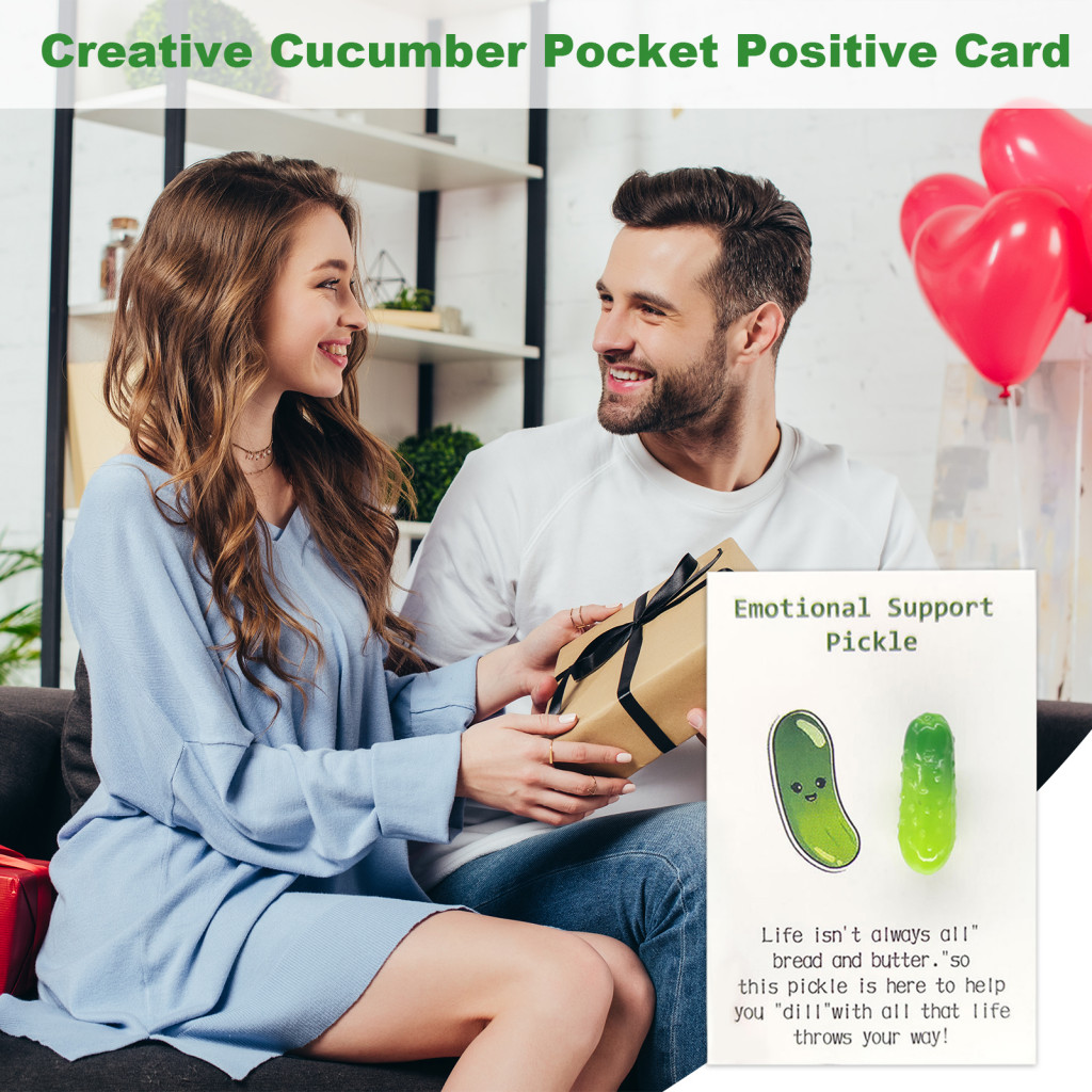 PA| Unique Design Hug Card Positive Message Card Adorable Pickle Pocket ...